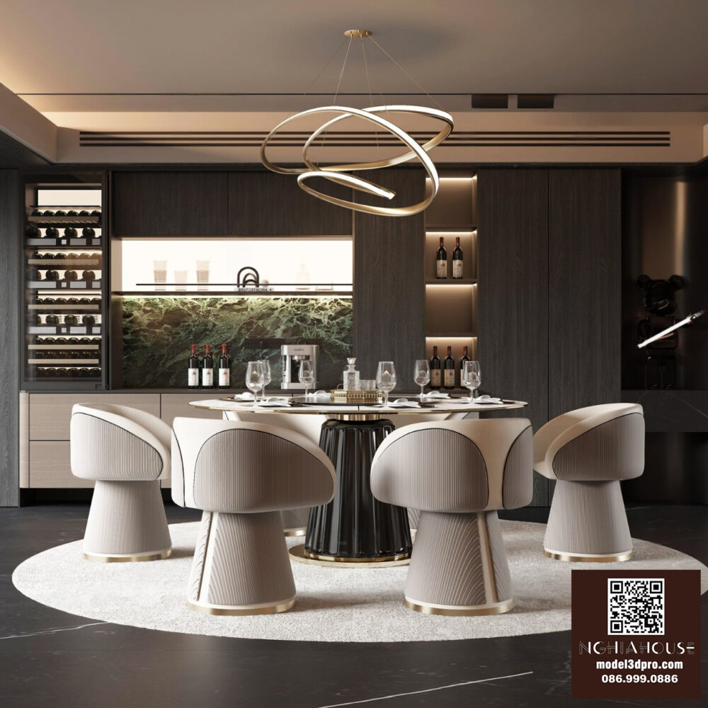 3D Dining Room Model – Modern Luxury Interior Design_105147114 - 3D ...