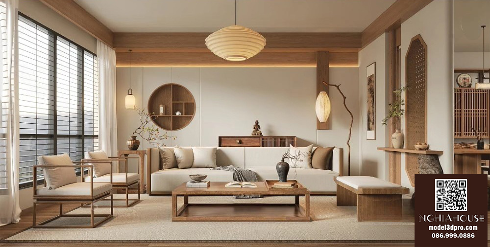 3D Model Living Room – 3ds Max Vray Render - 3D Models Pro