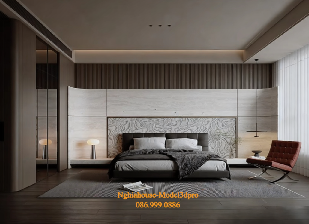 3D Modern Bedroom Interior – Luxury Minimalist Design_HJI4803716652126 ...