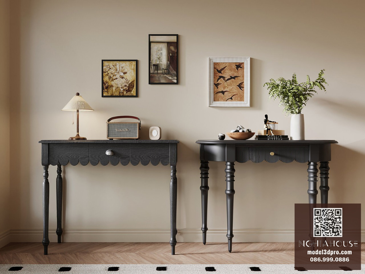 European Style Console Table – Elegant Classic Furniture Design - 3D ...