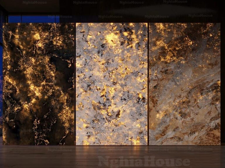3D Model Decorative Backlit Wall Panels with Marble and Lighting Effect ...