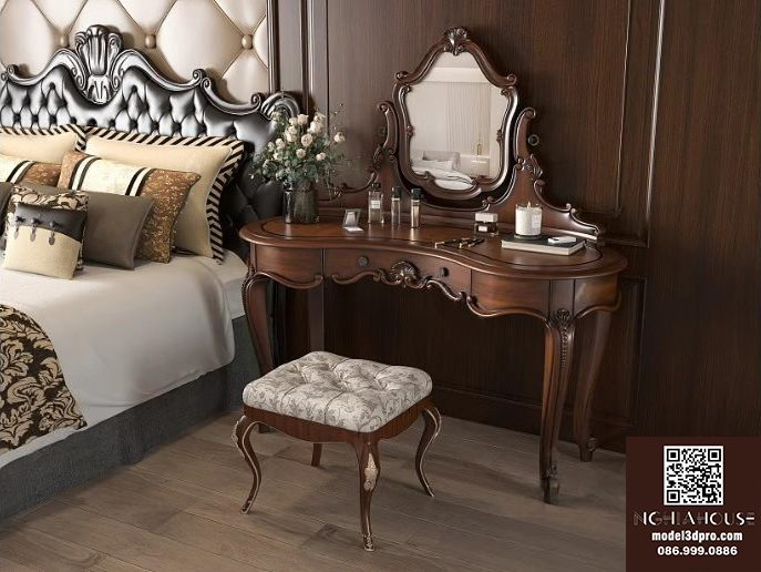 3ds Max Classic Vanity Table Model – V-Ray Render_8533 - 3D Models Pro