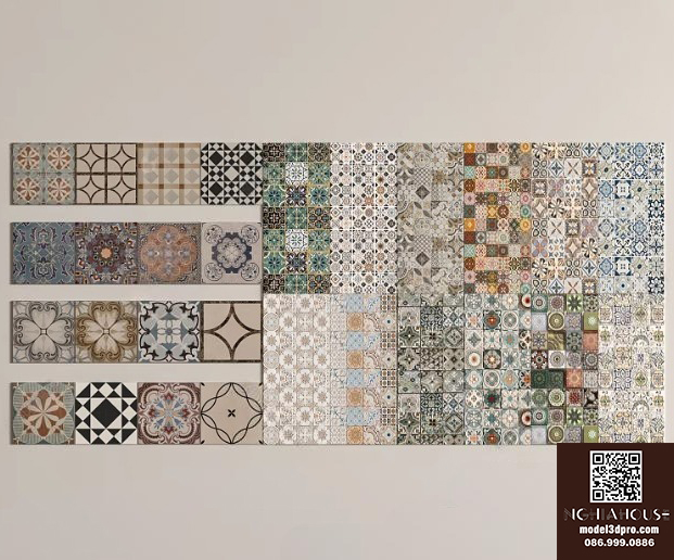 3ds Max Decorative Tiles Model – Ceramic Floor & Wall Tiles V-Ray ...