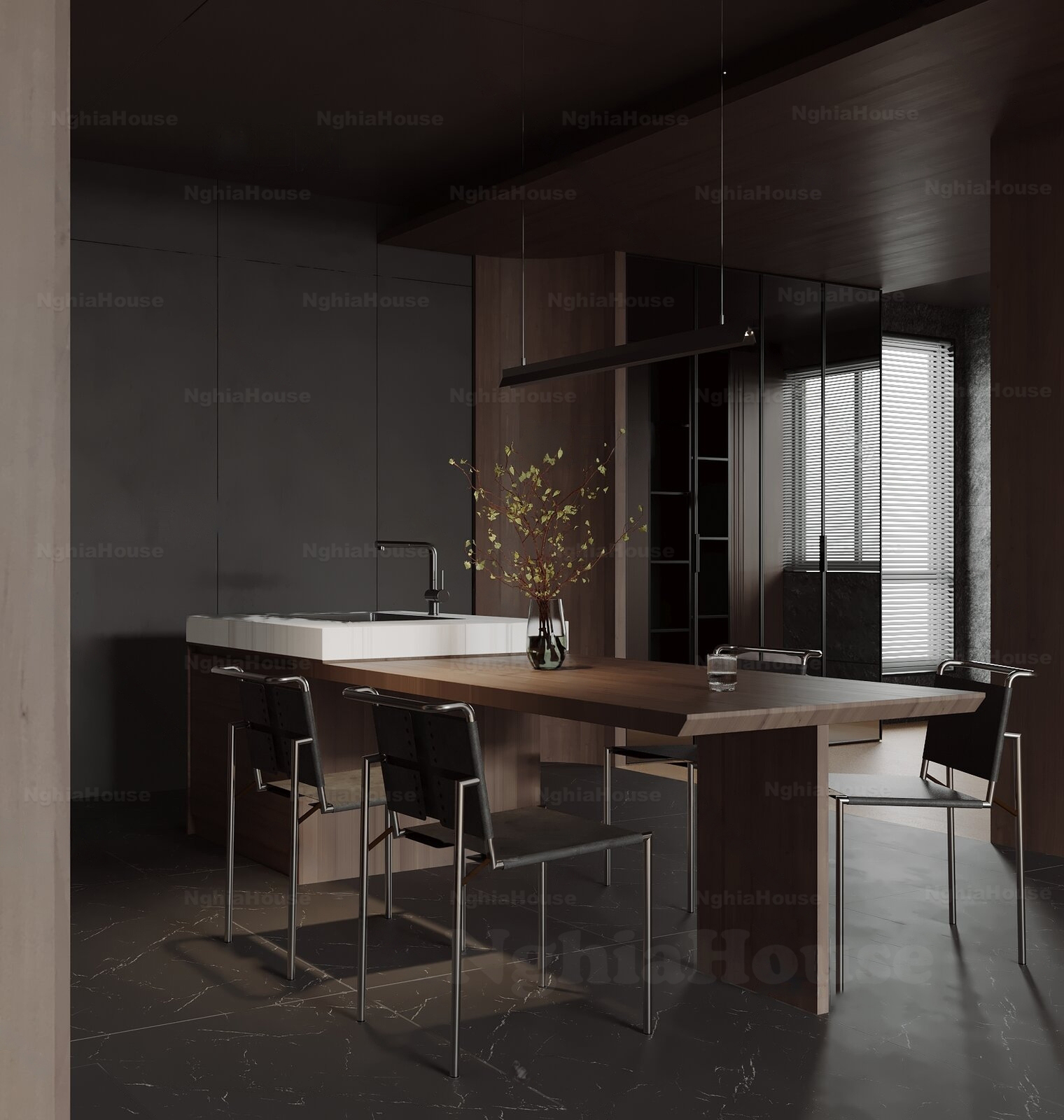 3ds Max Interior Scene – Modern Kitchen Design with Corona Render_3332 ...