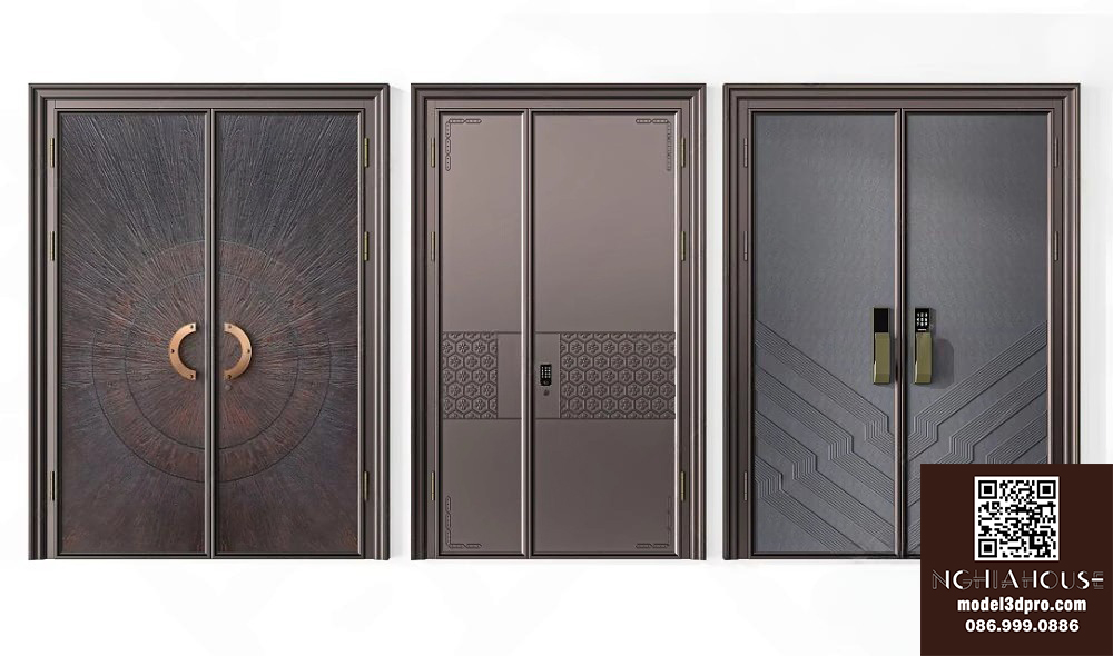 3ds Max Model V-Ray Render – Modern Double Door Design Collection_8970 ...