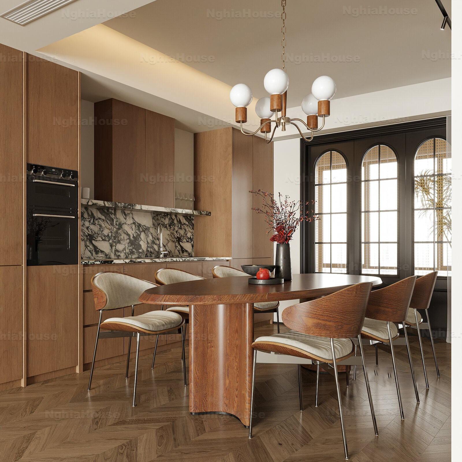 3ds Max Modern Kitchen & Dining Room Scene – V-Ray Render Setup_8894 ...