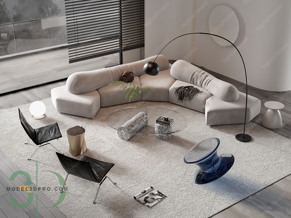 3ds Max Vray – Modern Luxury Living Room Interior_7787 - 3D Models Pro