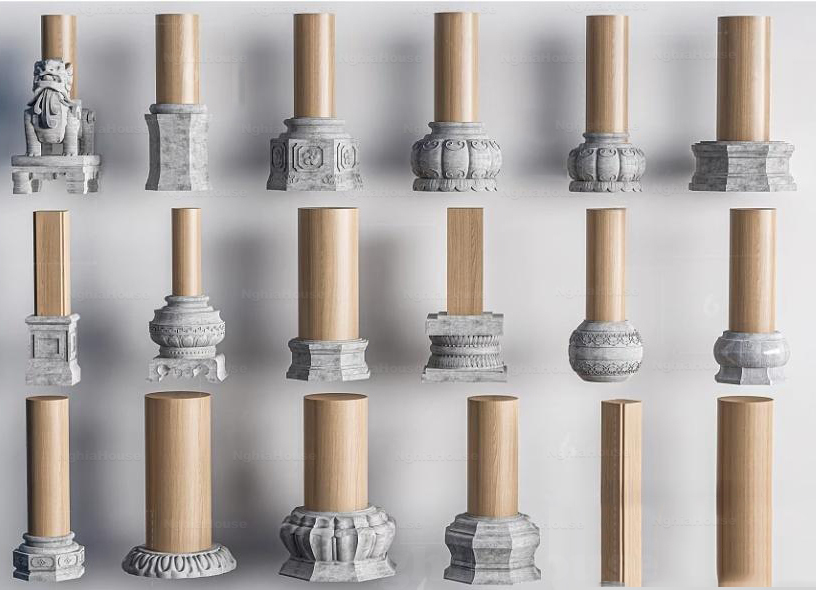 3dsMax Model – Stone & Wood Column Base Collection_4915 - 3D Models Pro