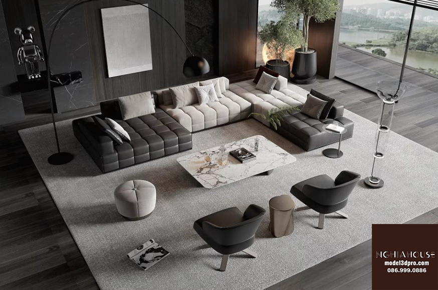 Luxury Living Room Interior – 3ds Max Model (V-Ray)_6357 - 3D Models Pro