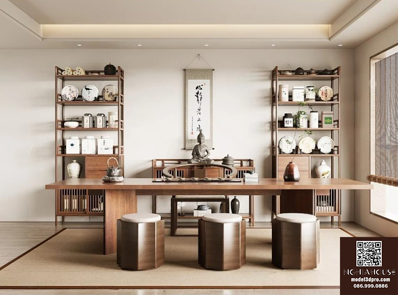 3ds Max Tea Room Model – Corona Render_4189 - 3D Models Pro