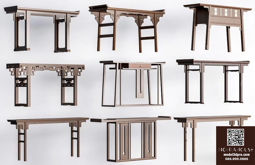 3ds Max Vray Console Table Collection – Modern & Classic Hallway Tables ...