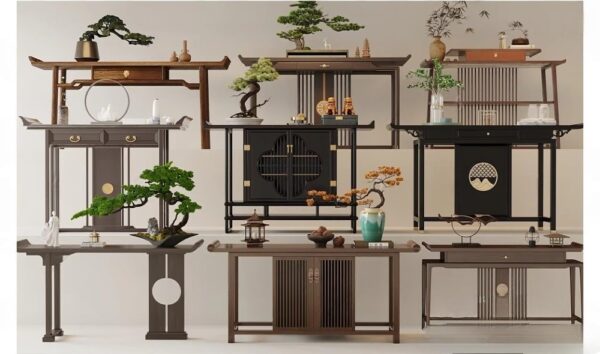 Japanese Zen Console Table Collection_0286VR - 3D Models Pro