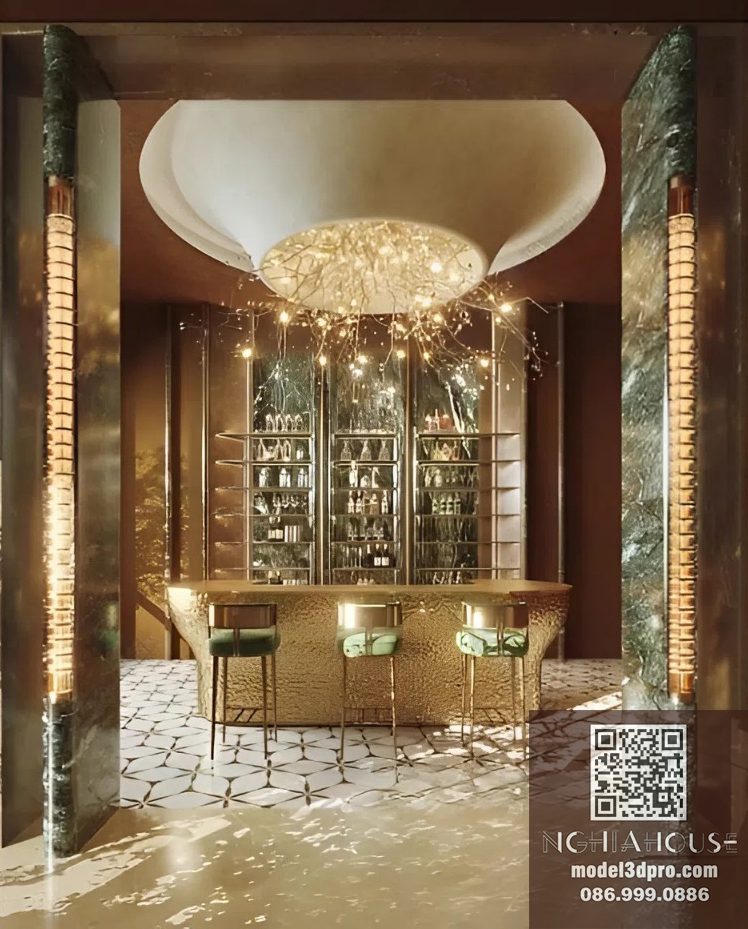 Luxury Bar Interior 3D Model – 3ds Max Corona Render High-Quality Scene ...