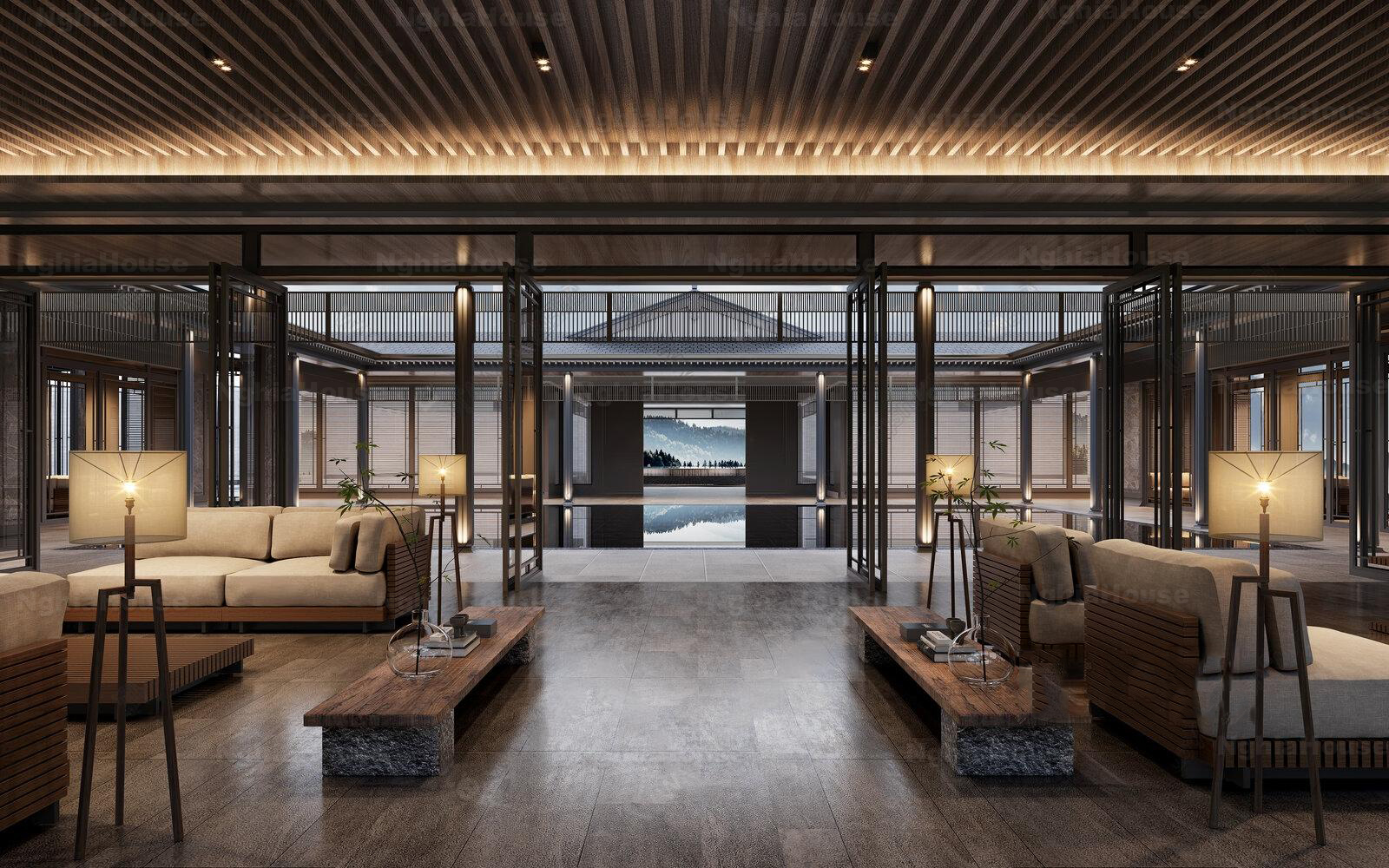 Modern Asian Luxury Lounge Interior – Corona Render 3D Scene Free_5239 ...