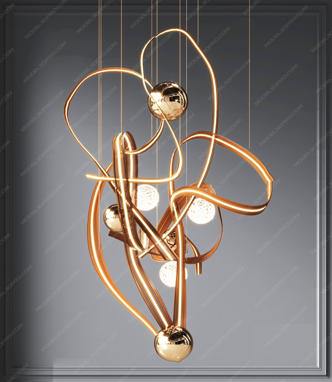 Sculptural Crystal Chandelier 3D Model – 3ds Max V-Ray Decorative ...
