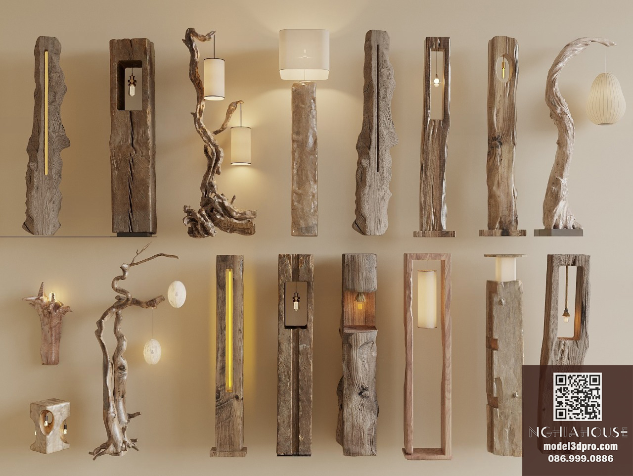 Wooden Floor Lamp 3ds Max Model – Photoreal V-Ray Lighting Render_0992 ...