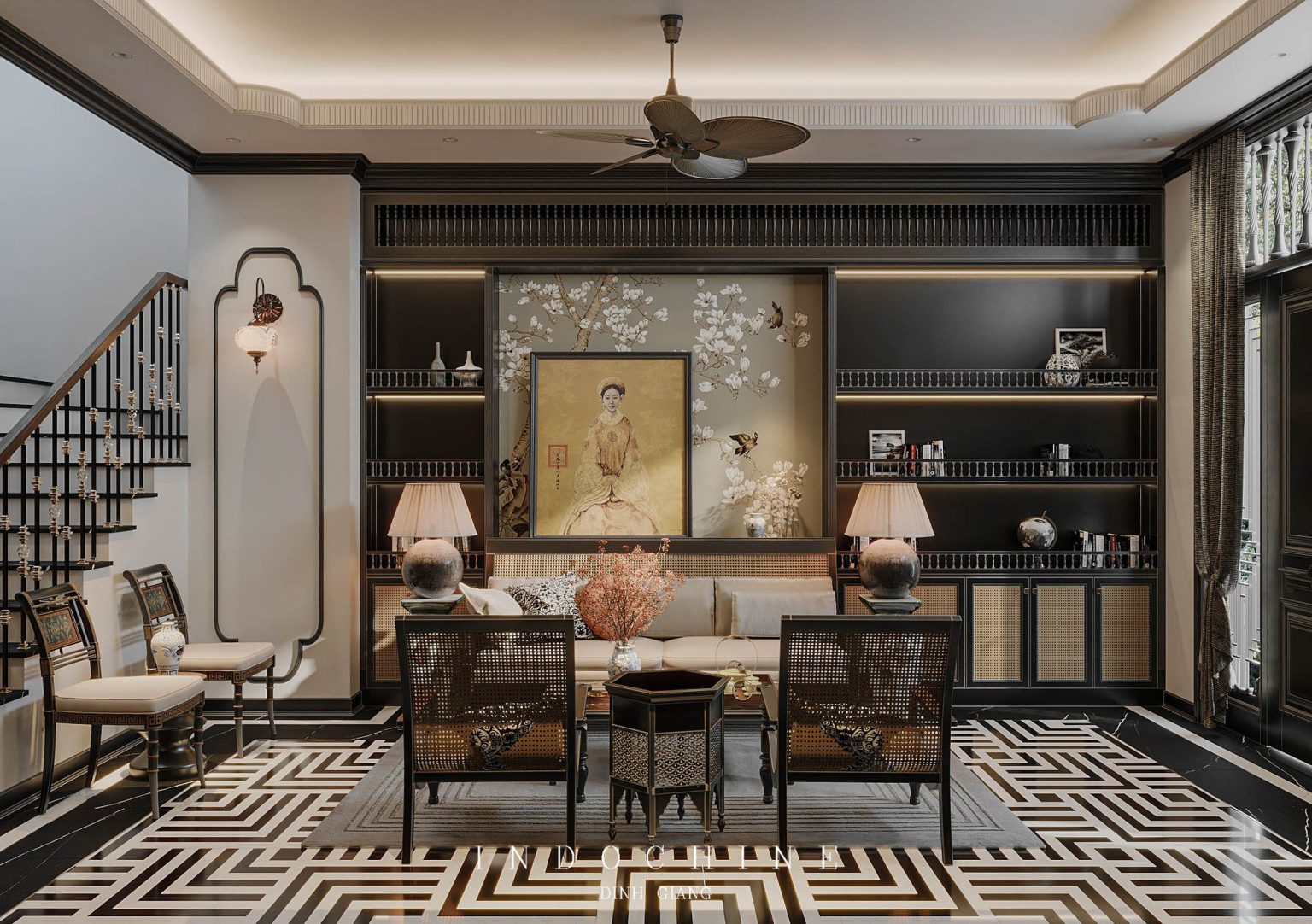 3Ds Max Indochine Living Room Interior Model Download by Giang Dinh Vu ...