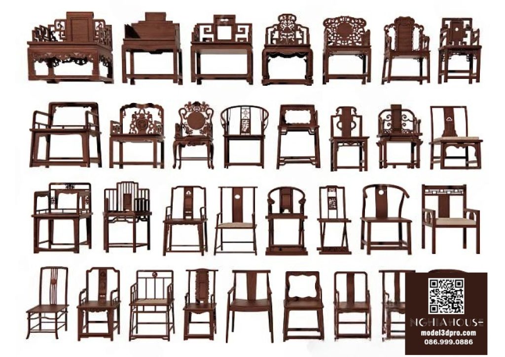 SET 30 MODELS 3DSMAX N332 Chair Collection - 3D Models Pro