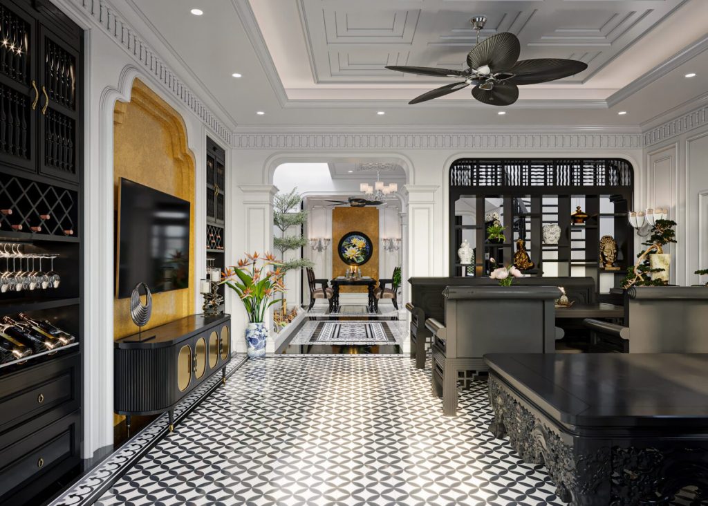 3D Indochine Living Room - Kitchen Interior Model Download by Nguyen ...