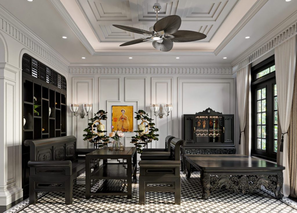 3D Indochine Living Room - Kitchen Interior Model Download by Nguyen ...