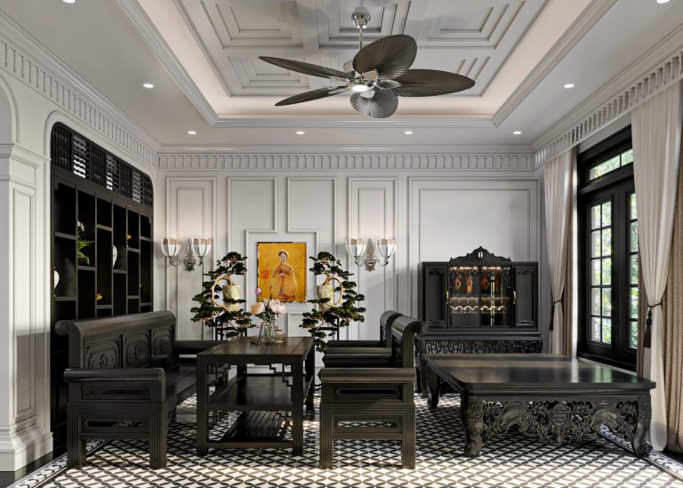 3D Indochine Living Room - Kitchen Interior Model Download by Nguyen ...