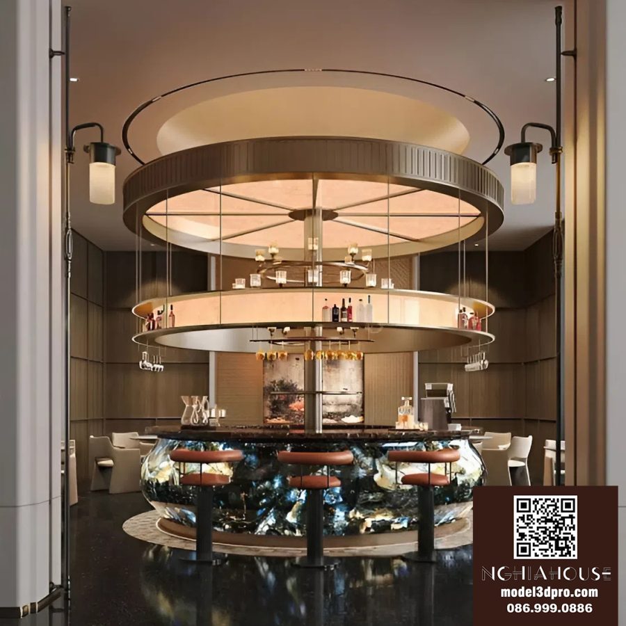 SET 30 Models 3DSMAX Modern Bar Counter-Reception N325 - 3D Models Pro