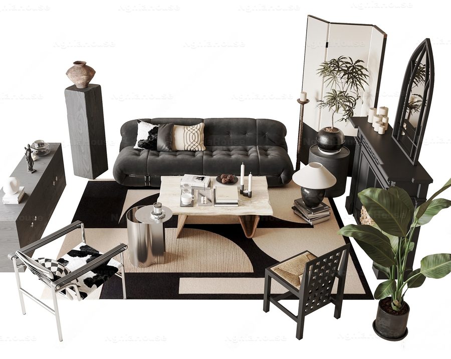 Set 30 Models Modern Living Room Sofa 3D Assets Collection – Set of 30 ...