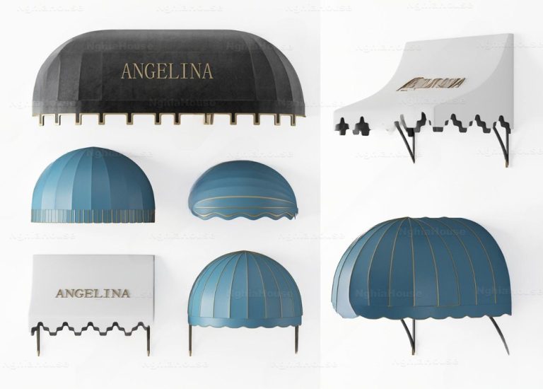 Set 30 Models Storefront Coffee Shop Door and Roof 3D Models for ...