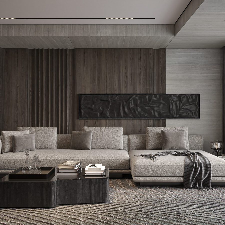 3Ds Max Living Room – Kitchen Interior Model Download By 256 Studio ...