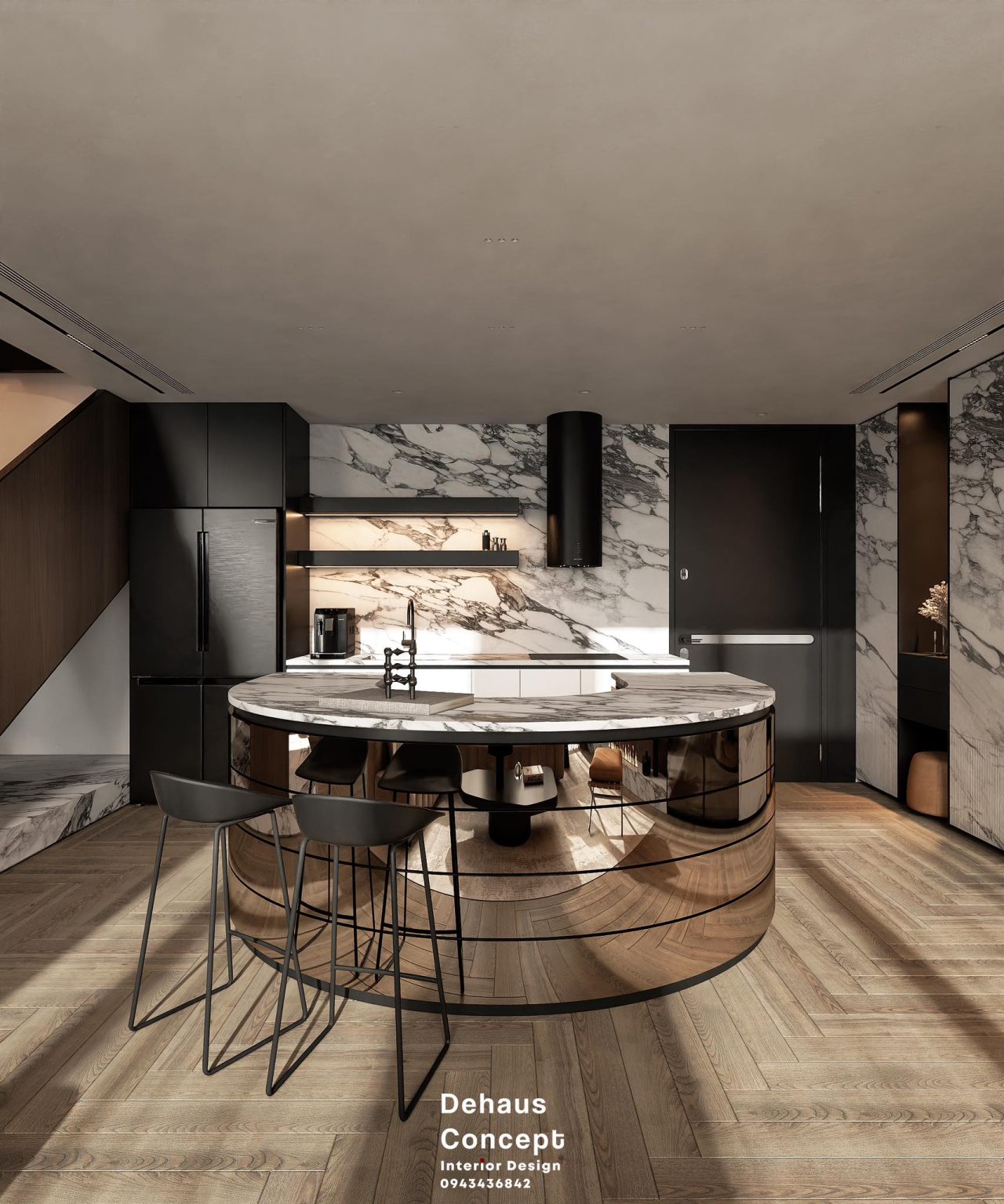 3Ds Max Living Room – Kitchen Interior Model Download By Trung Hau Tran ...